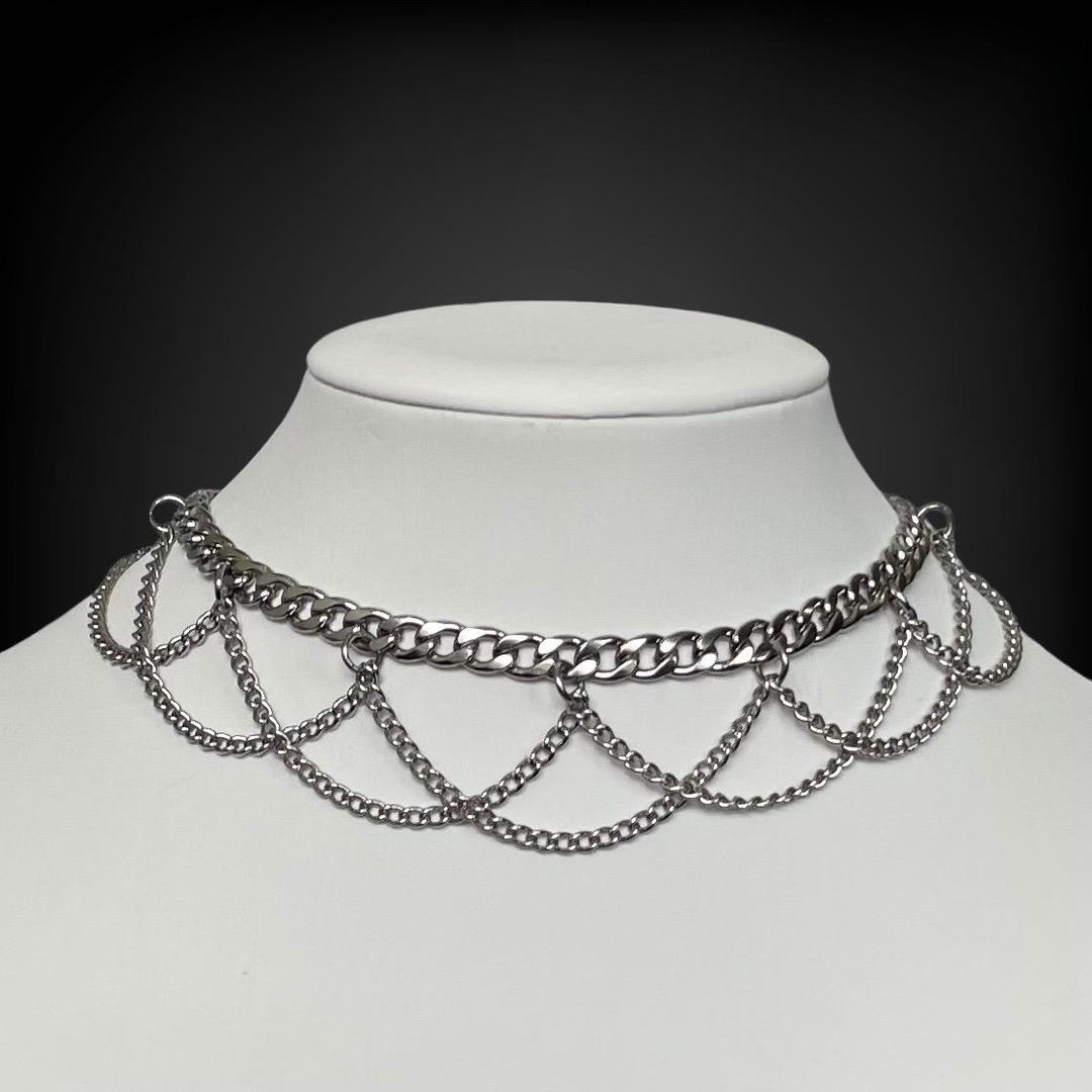 Choker Necklace - Stainless Steel - Alt, Grunge - Etsy