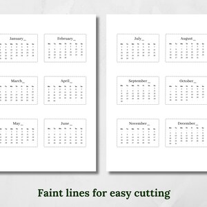 Printable 2024 Mini Calendar 3x2 Minimalist Calendar Pocket Calendar ...