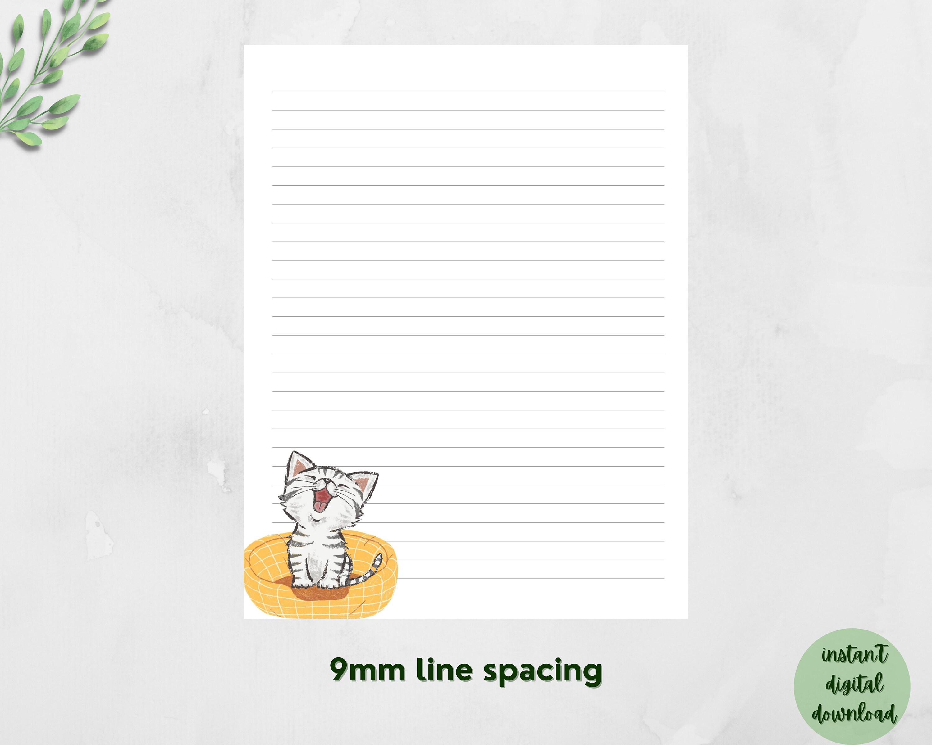 Printable Letter Writing Paper Kawaii Cat Stationery Cute Cat Kawaii ...