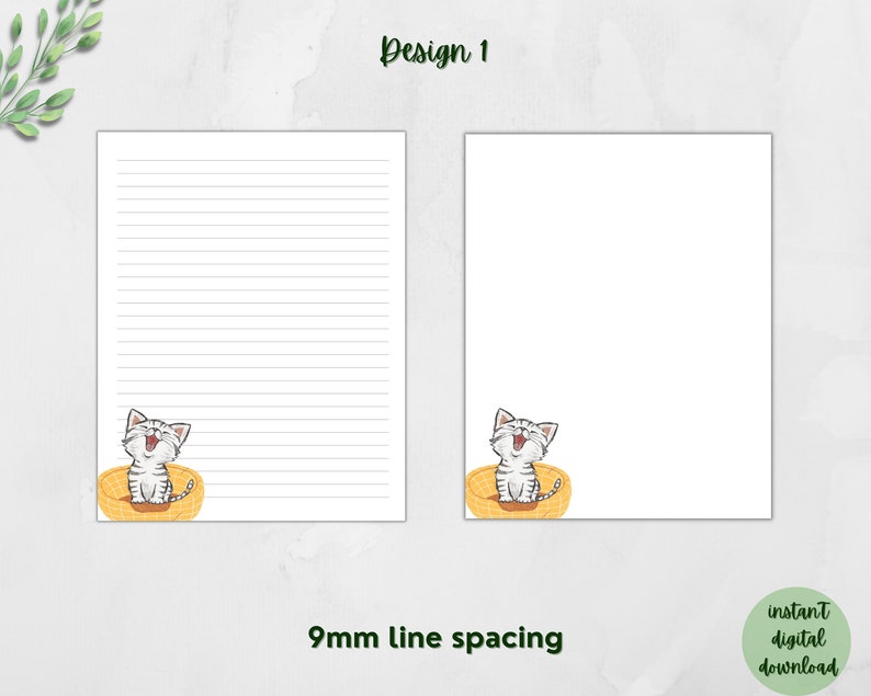 Printable Cat Stationery Bundle of 6 Letter Writing Paper Cute Kittens ...