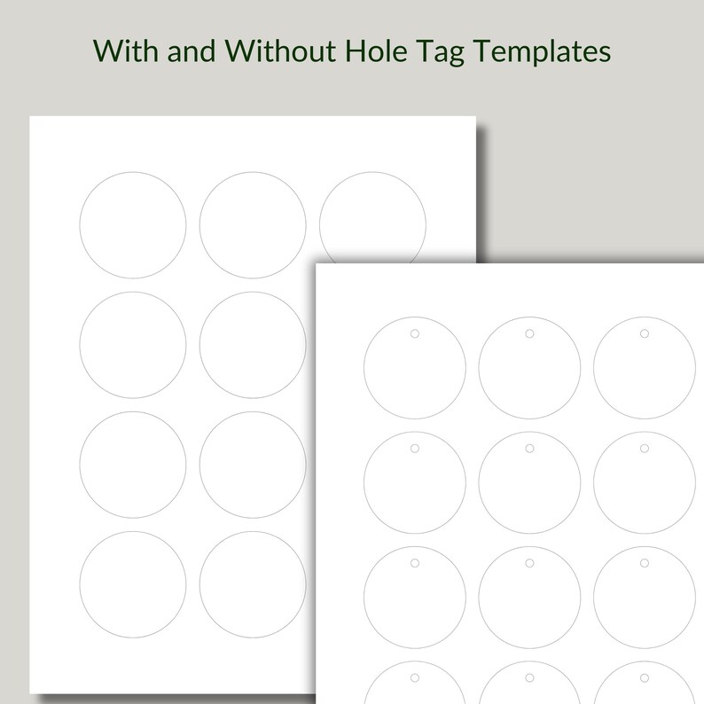 Printable Blank Tag Round Tag Template 2 inches Round Mockup Hang Tag ...