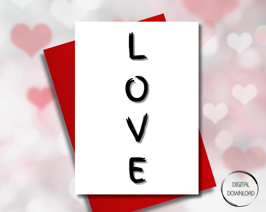 Valentine's Day Printable Card Happy Valentine's Day Minimalist Love ...