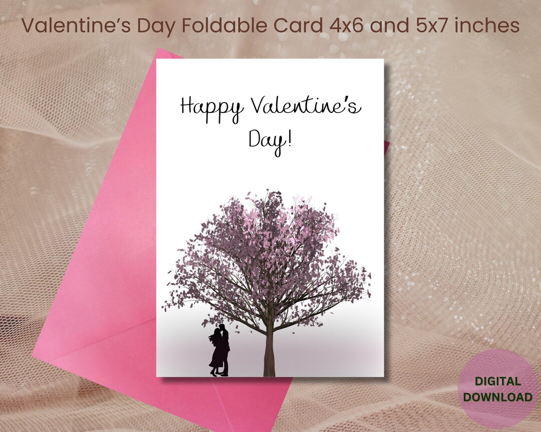 Valentine's Day Printable Card Happy Valentine's Day Couple Love Card ...