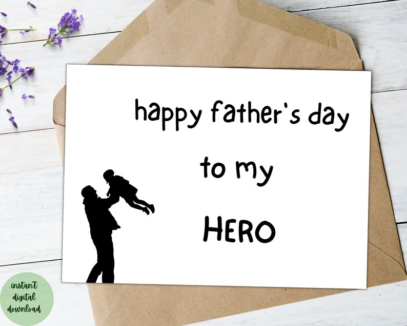 Happy Father's Day Printable Card for Fathers Day Card Dad Child ...