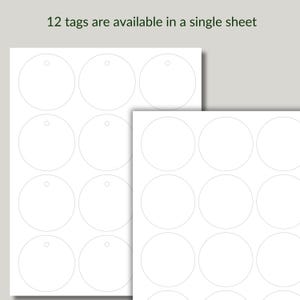 Printable Round Tag Template 2.5 Inches Blank Round Tag Mockup Hang Tag ...