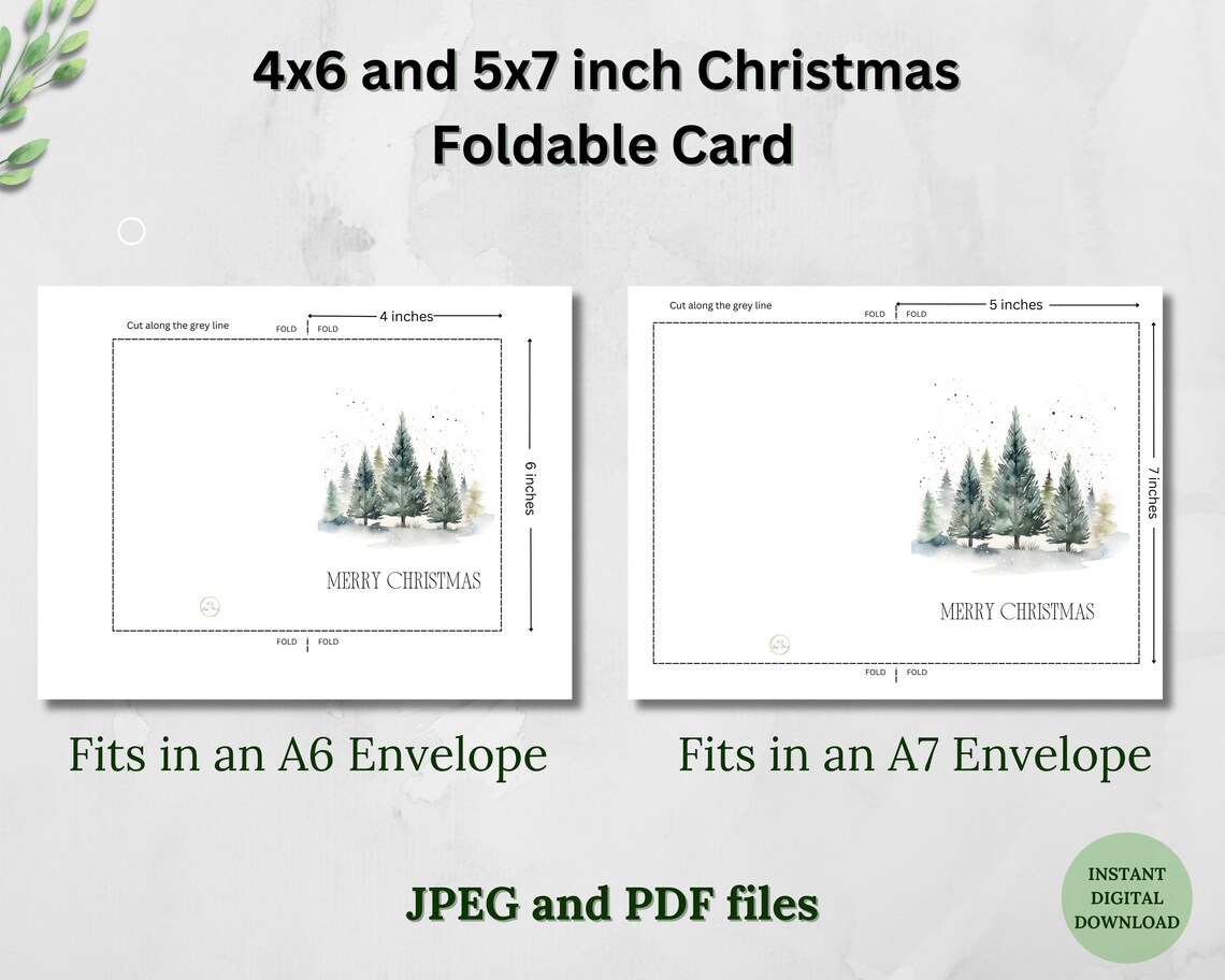 Printable Christmas Card Christmas Tree Merry Christmas Design ...