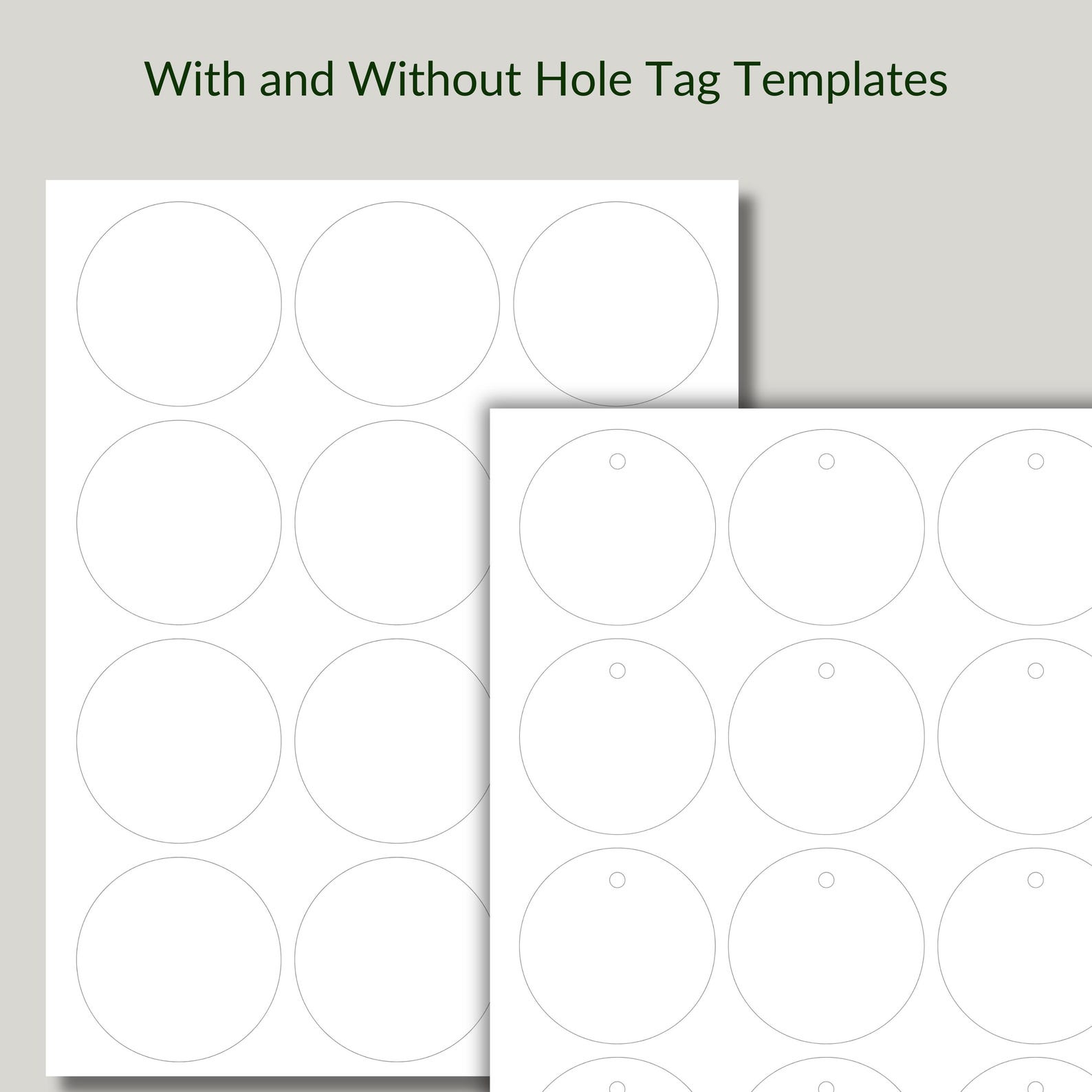 Printable Round Tag Template 2.5 Inches Blank Round Tag Mockup Hang Tag ...