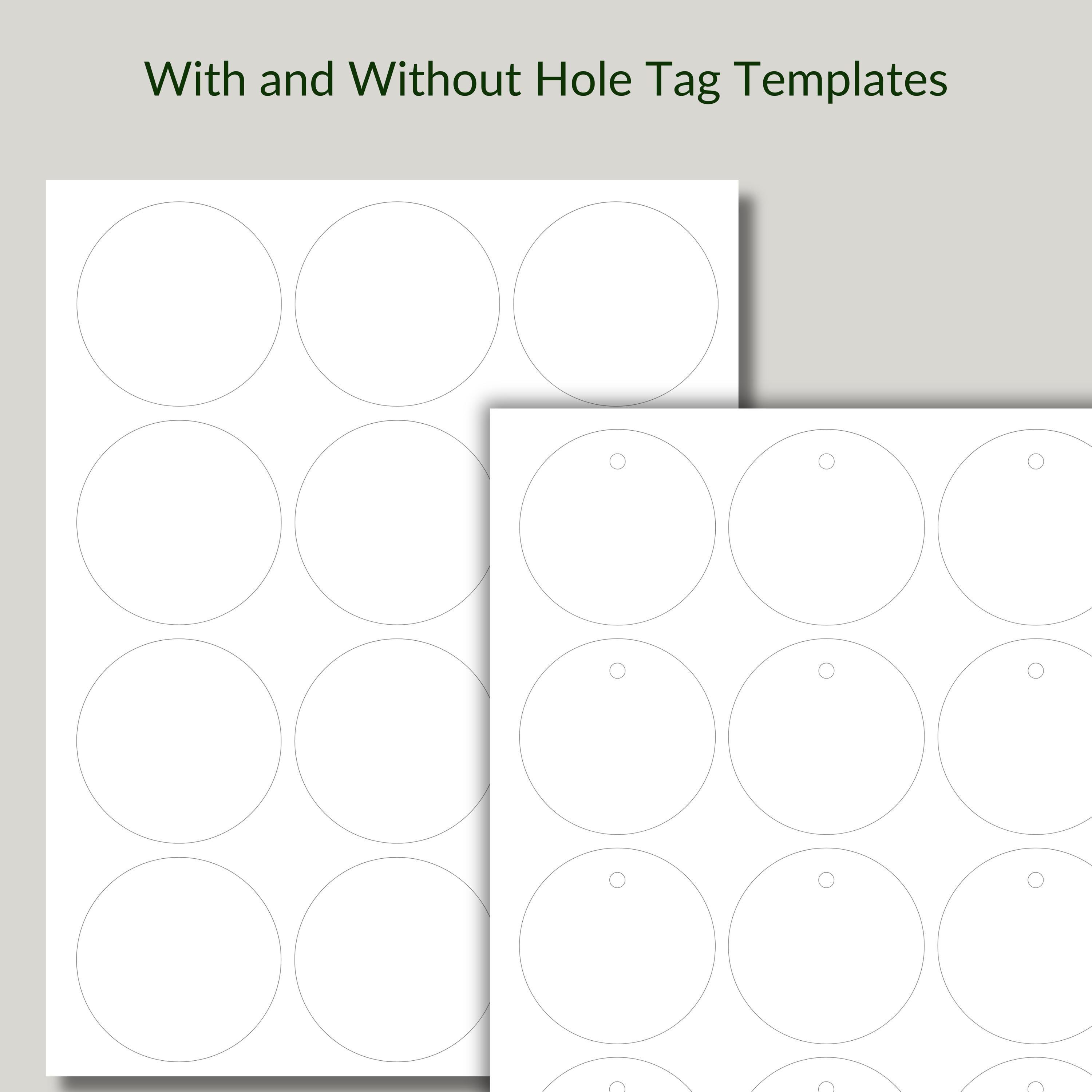 Printable Round Tag Template 2.5 Inches Blank Round Tag Mockup Hang Tag ...