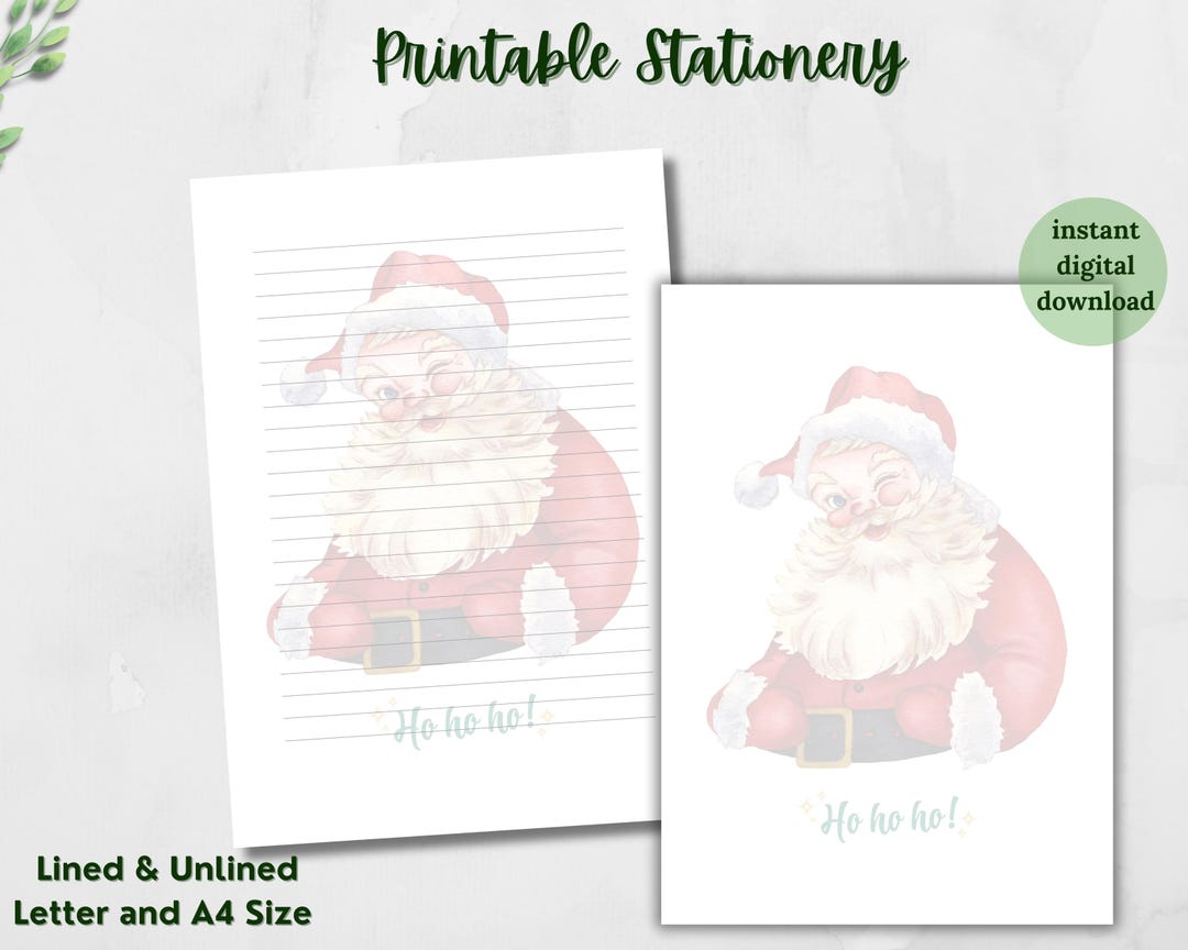 Printable Santa Letter Writing Paper | Christmas Stationery 'ho Ho Ho ...