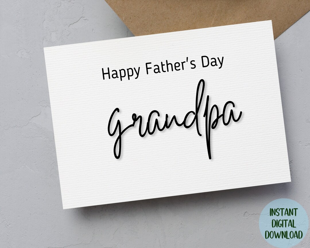 Father's Day Grandpa Printable Card for Fathers Day Granddad Gift Happy ...