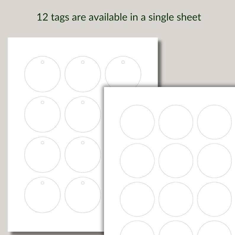 Printable Blank Tag Round Tag Template 2 inches Round Mockup Hang Tag ...