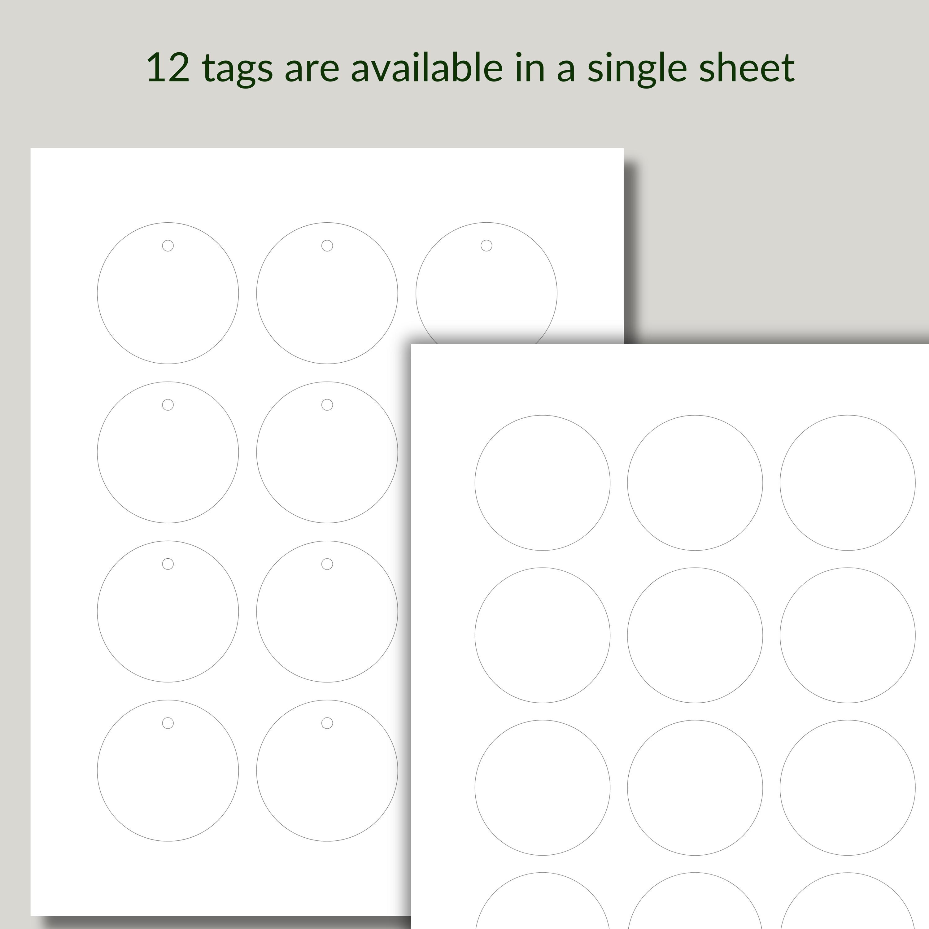 Printable Blank Tag Round Tag Template 2 inches Round Mockup Hang Tag ...