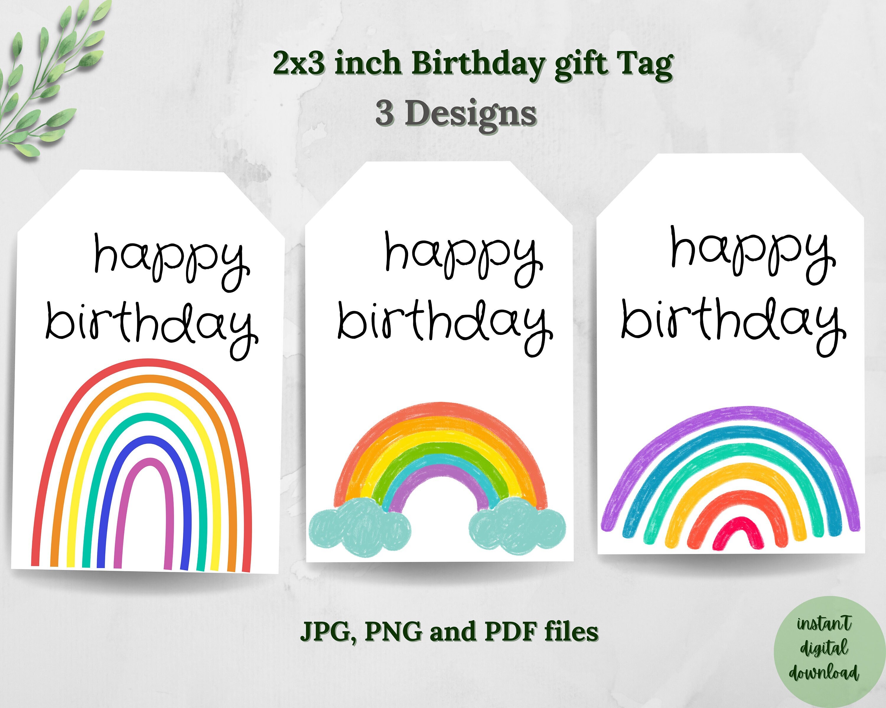 Birthday Gift Tags Birthday Printable Tags for Birthday 2x3in Gift Tag ...