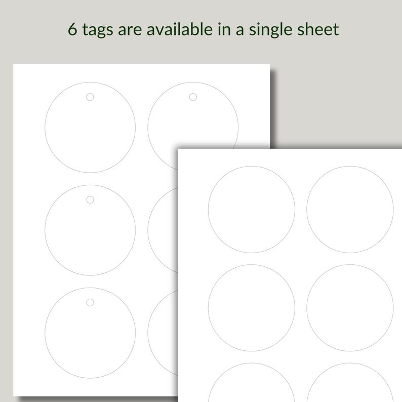 Printable Blank Tag Round Tag Template 3 Inches Round Mockup Hang Tag ...