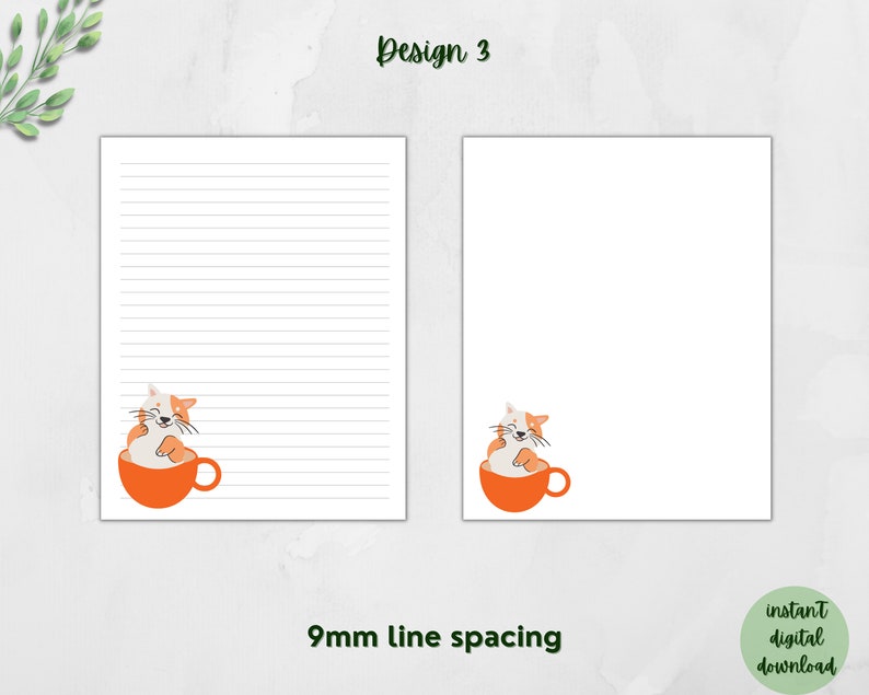 Printable Cat Stationery Bundle of 6 Letter Writing Paper Cute Kittens ...