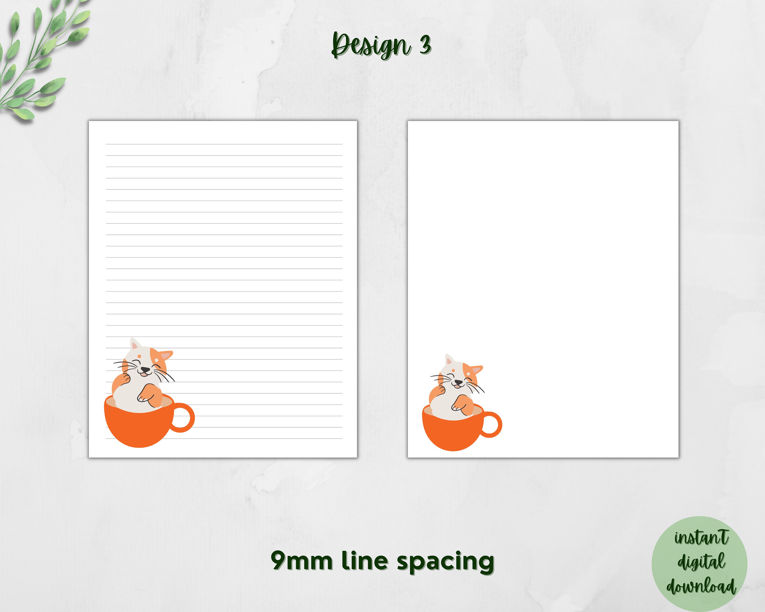 Printable Cat Stationery Bundle of 6 Letter Writing Paper Cute Kittens ...