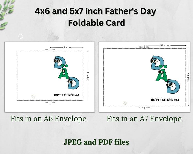Father's Day Printable Card for Fathers Day Happy Father's Day Dad Card ...