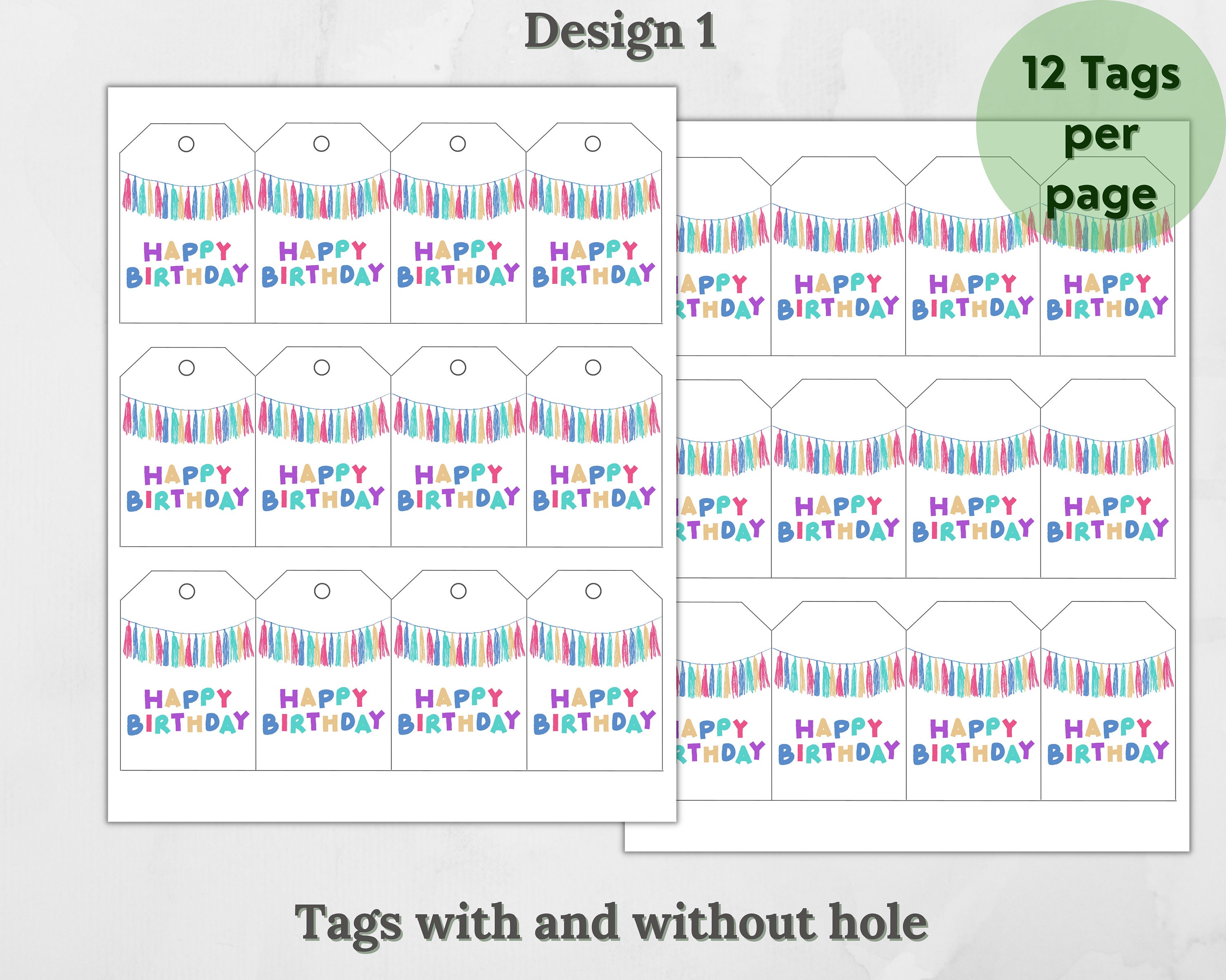 Birthday Gift Tags Birthday Printable Tags for Birthday 2x3in Gift Tag ...