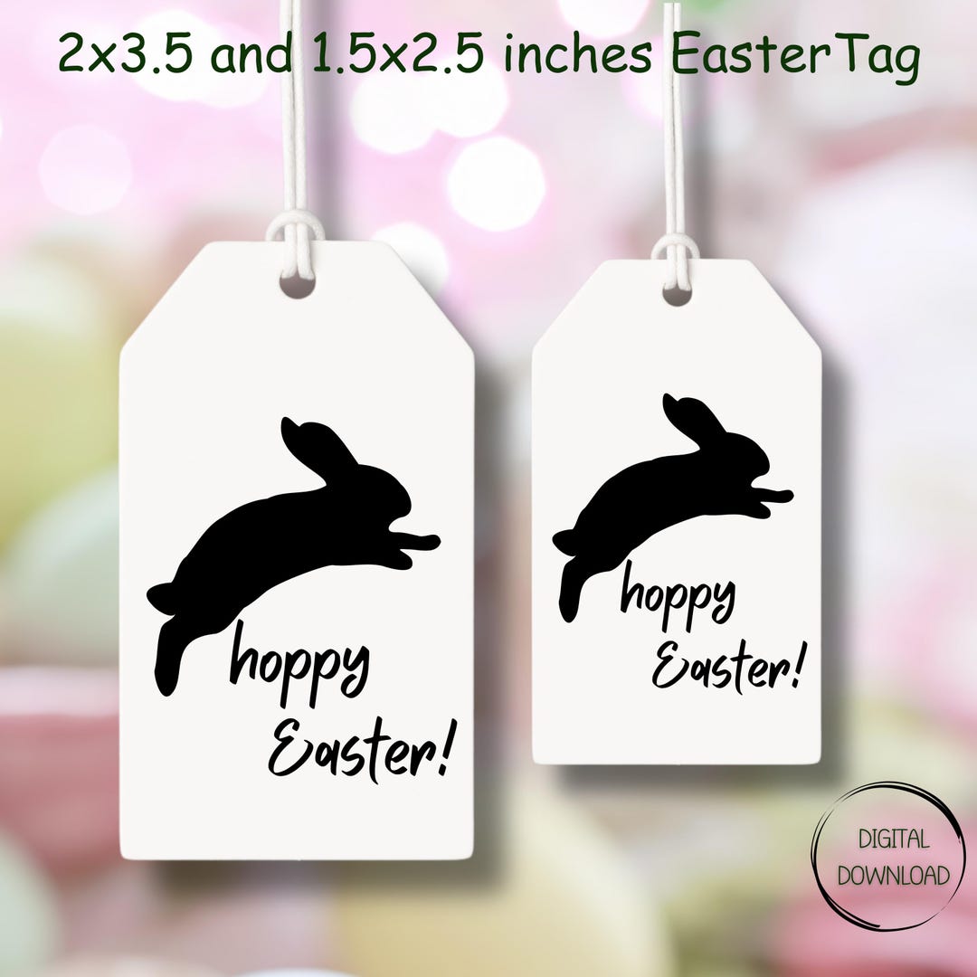 Happy Easter Tag Printable 1.5x2.5 and 2x3.5 Inches Easter Gift Tags ...