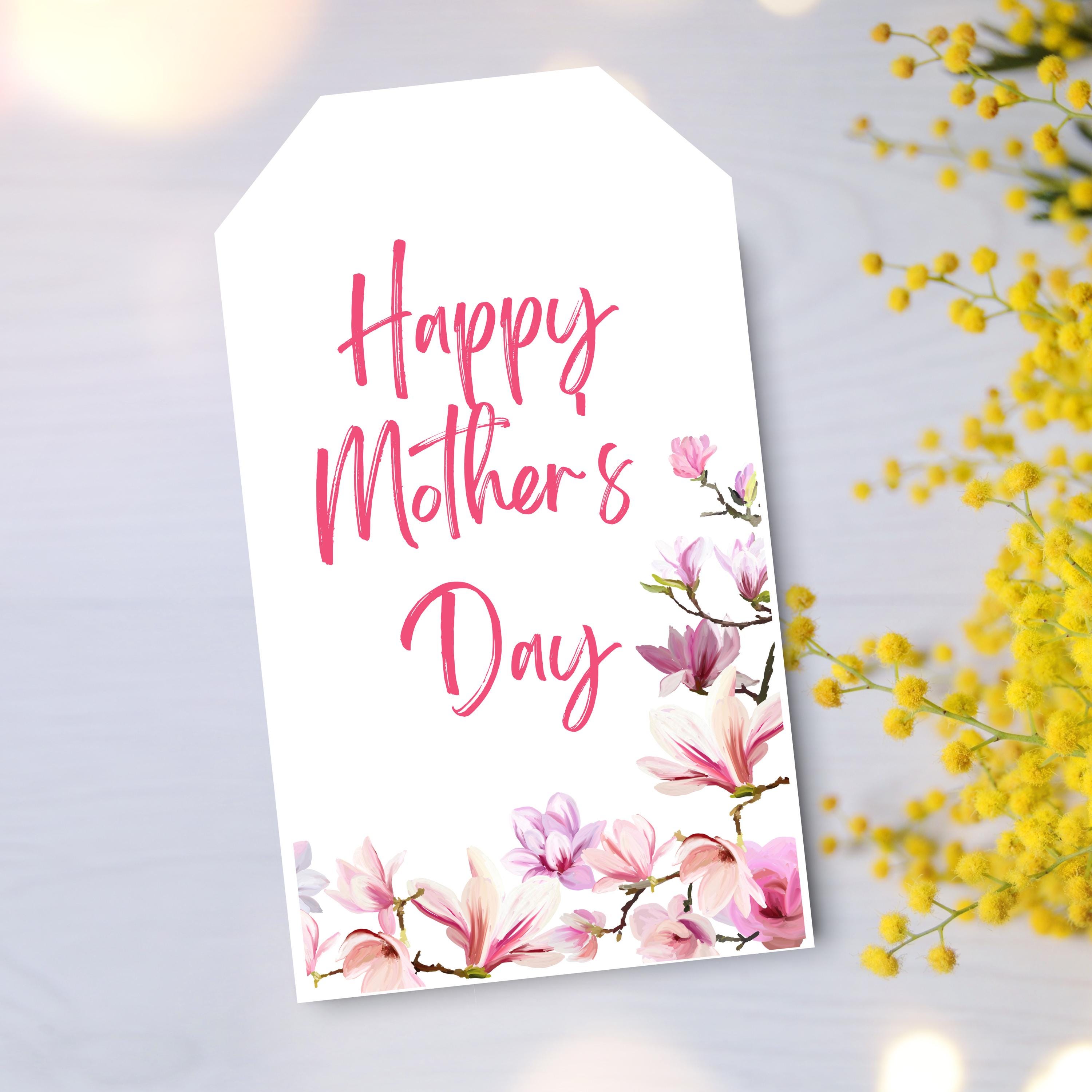 Mother's Day Gift Tag Printable Mom Tag for Moms Day Floral Design ...