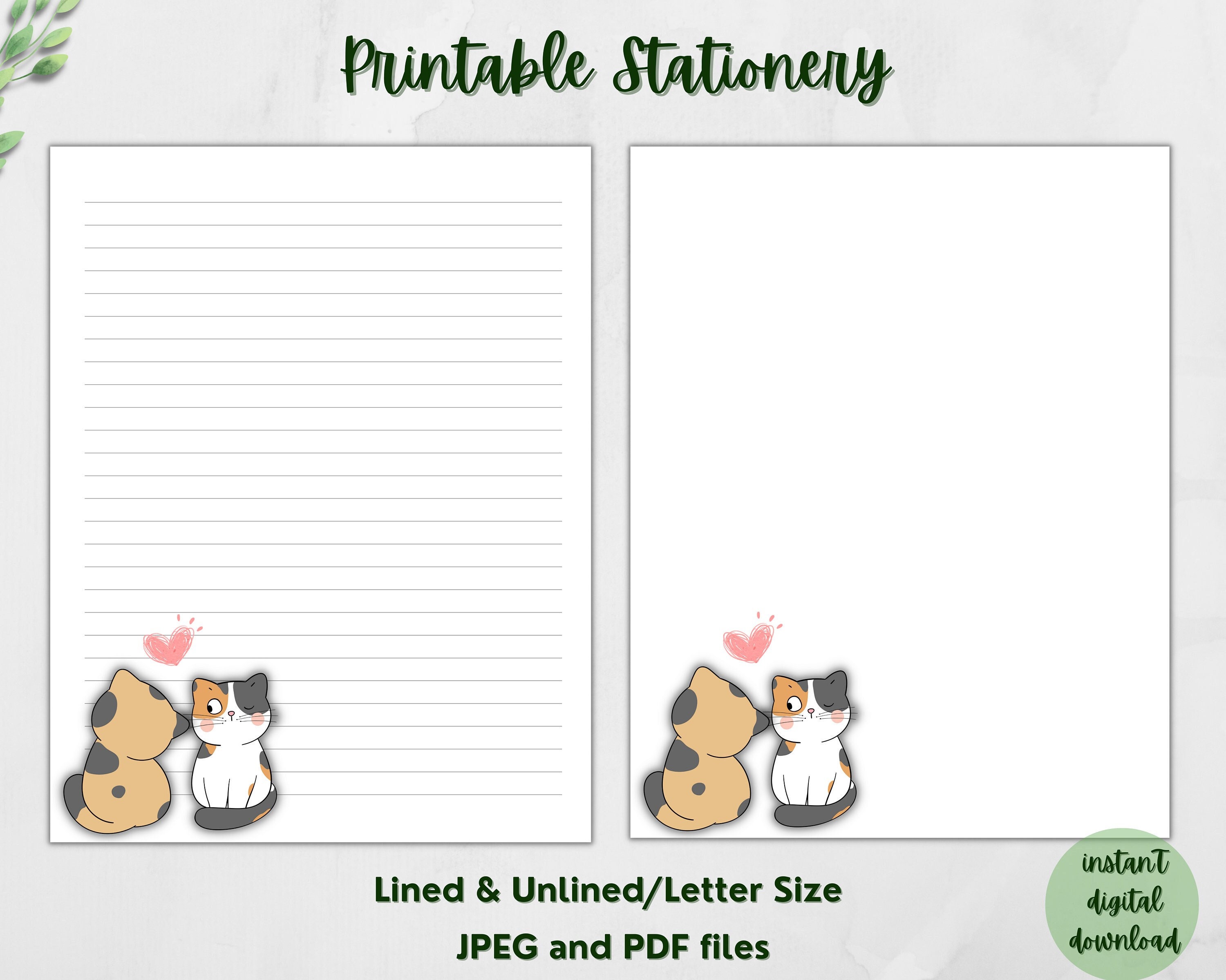 Printable Stationery Kawaii Cat Letter Writing Paper Cute Kittens Cat ...