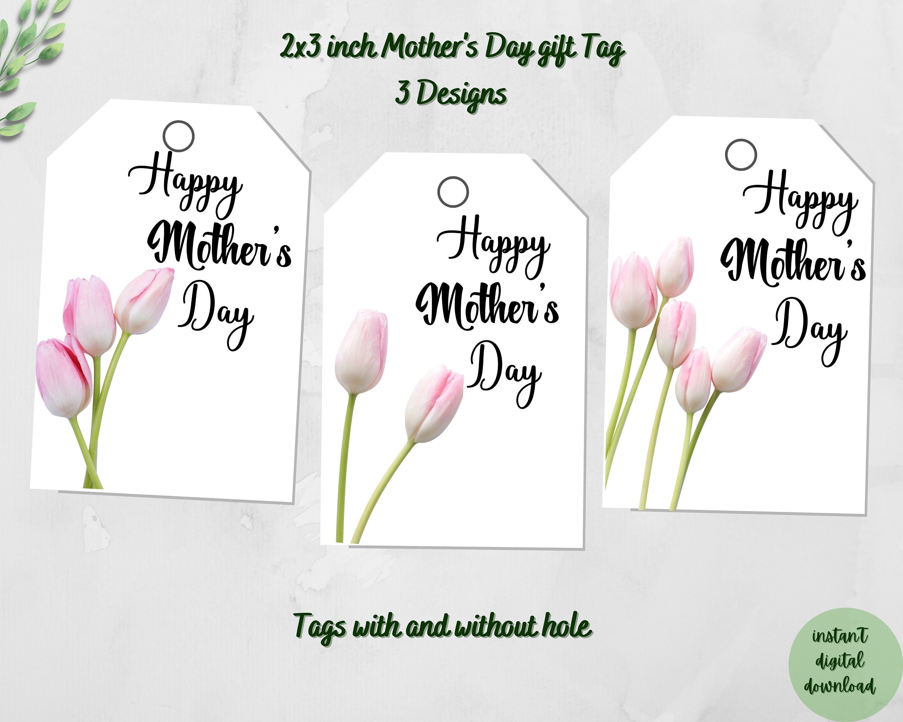 Mother's Day Gift Tags Printable Mom Tags for Mom Day 2x3 Inch 3 ...