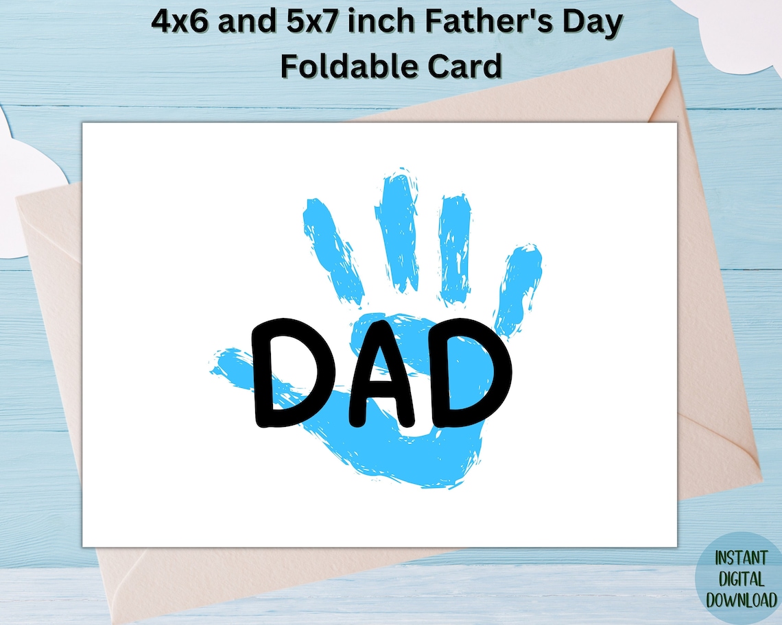 Father's Day Printable Card for Fathers Day Handprints Happy Father's ...