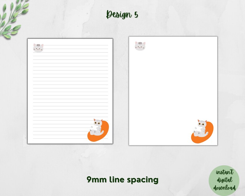 Printable Cat Stationery Bundle of 6 Letter Writing Paper Cute Kittens ...