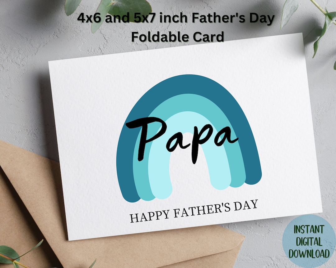 Father's Day Printable Card Rainbow Dad Card for Fathers Day Granddad ...