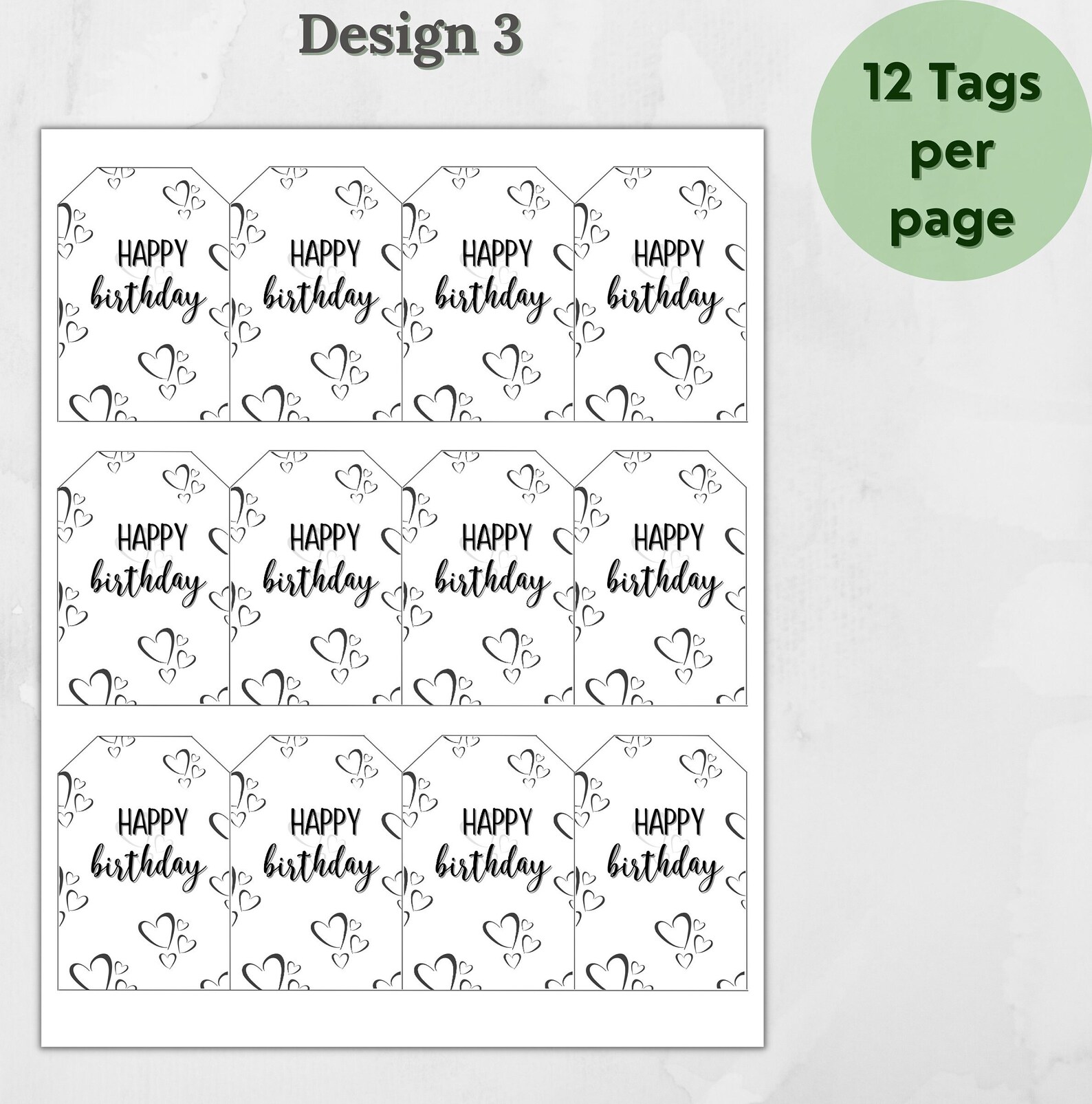 Birthday Gift Tags Birthday Printable Tags for Birthday 2x3 Inch Gift ...
