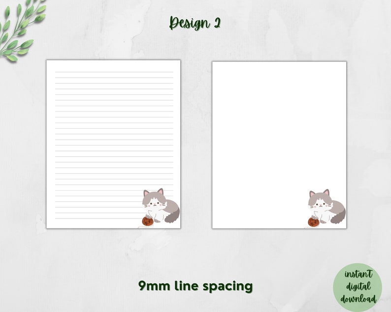 Printable Cat Stationery Bundle of 6 Letter Writing Paper Cute Kittens ...