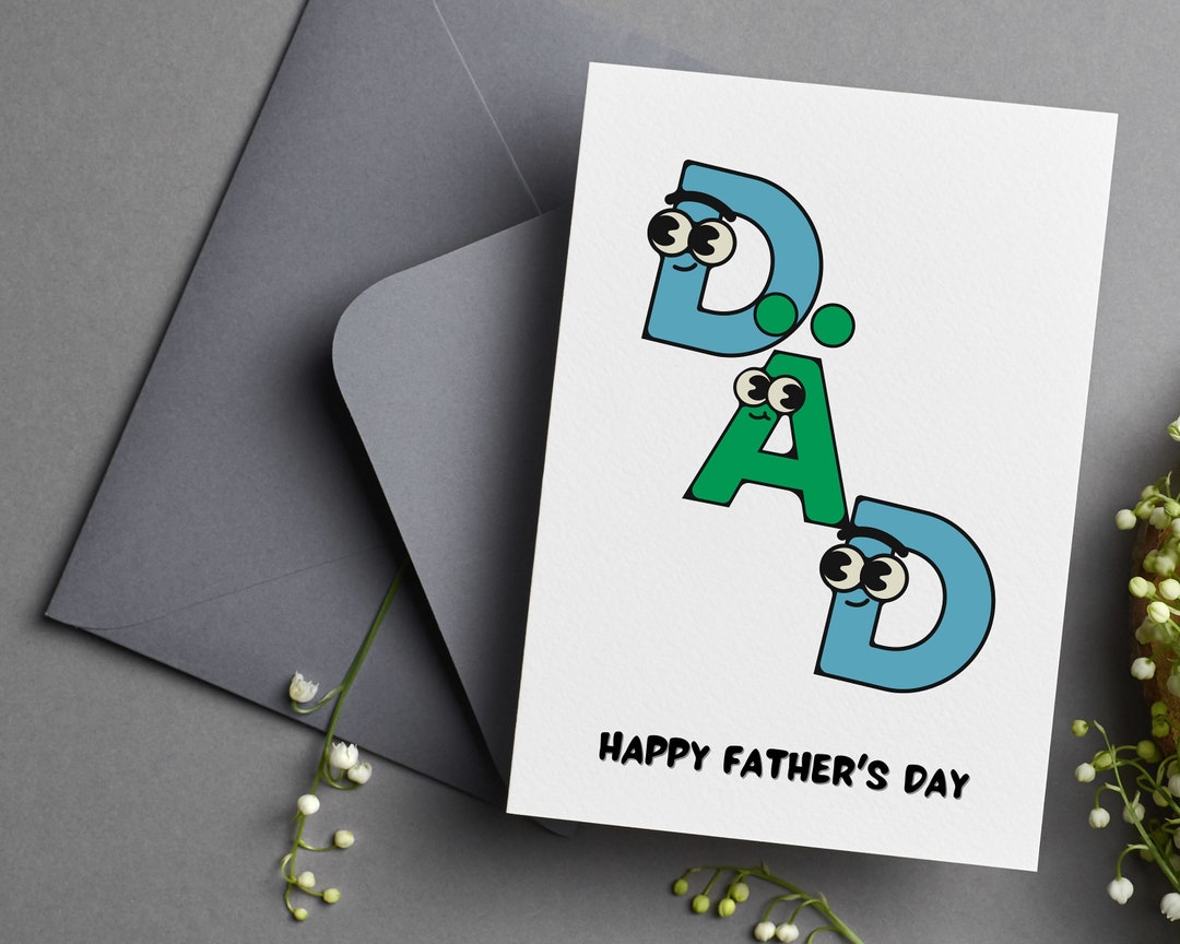 Father's Day Printable Card for Fathers Day Happy Father's Day Dad Card ...