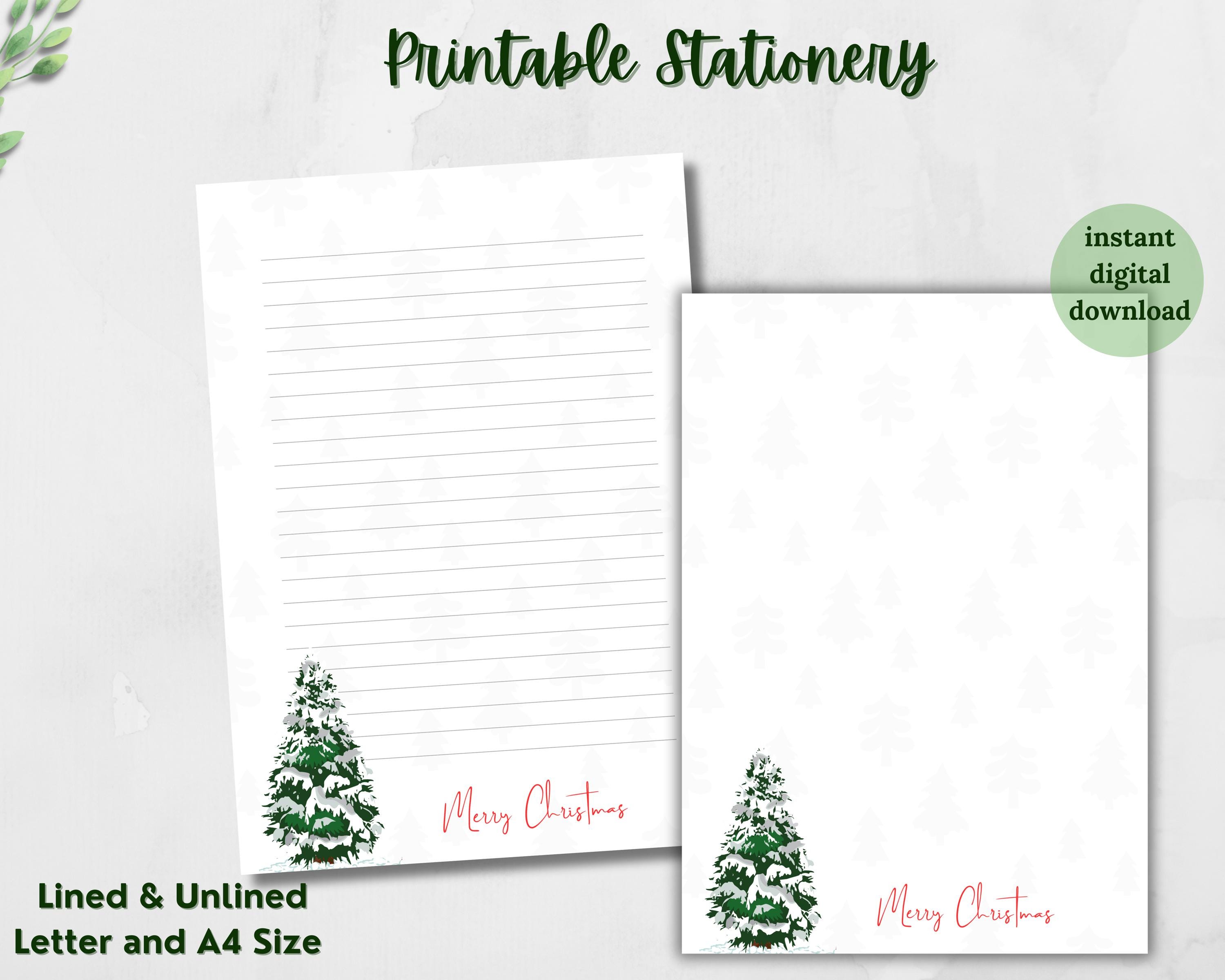 Printable Christmas Letter Writing Paper Christmas Tree Merry Christmas ...