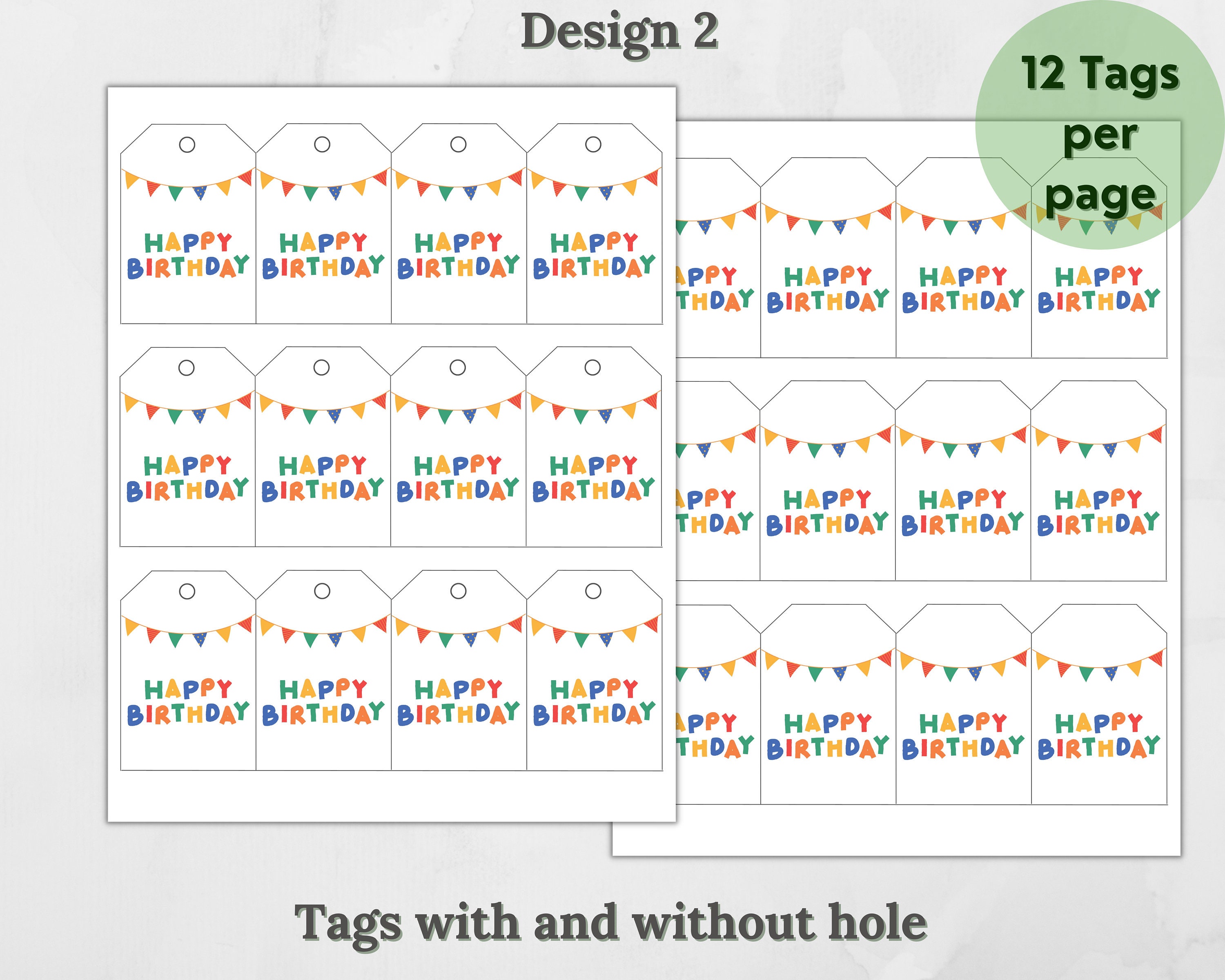 Birthday Gift Tags Birthday Printable Tags for Birthday 2x3in Gift Tag ...