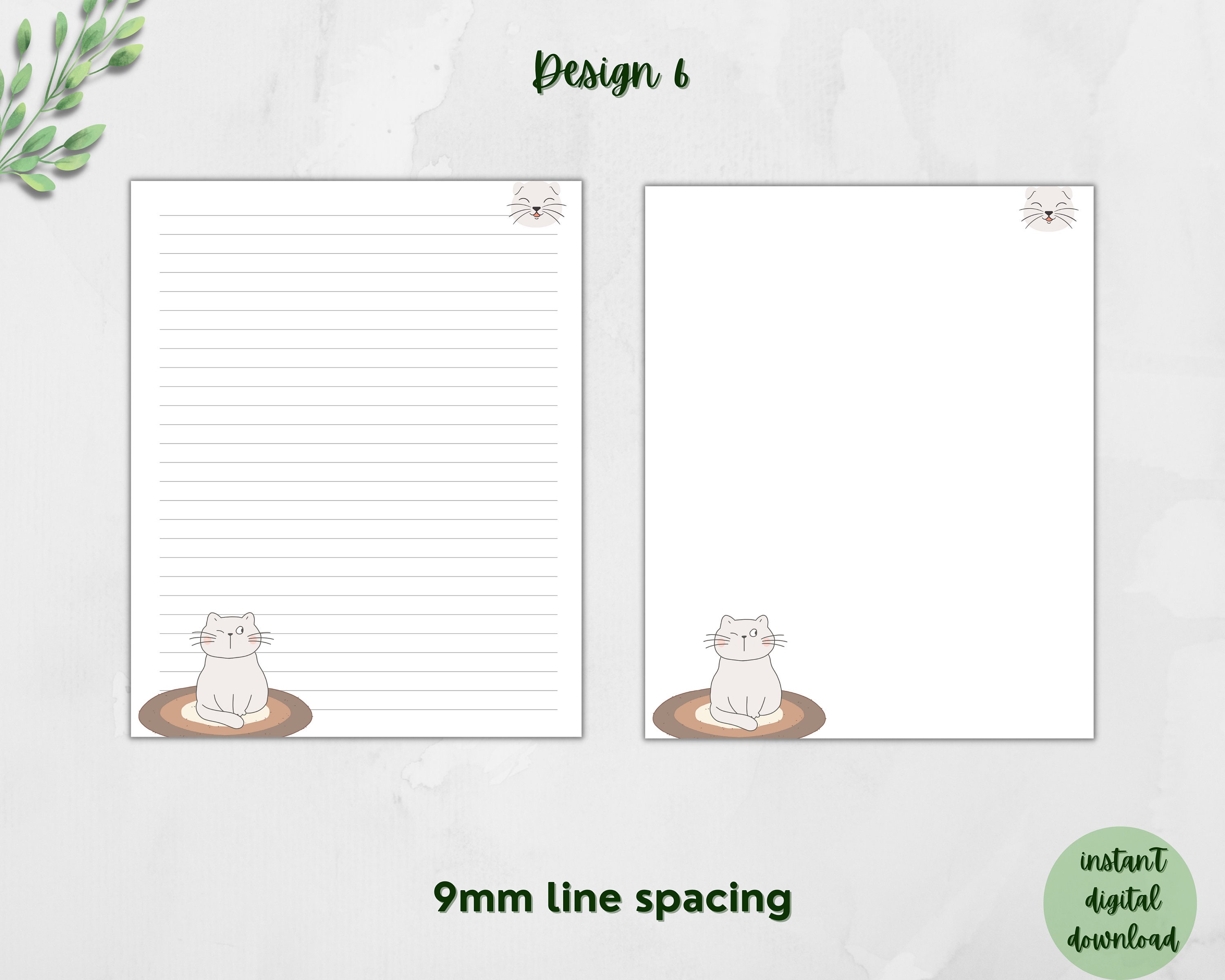 Printable Cat Stationery Bundle of 6 Letter Writing Paper Cute Kittens ...