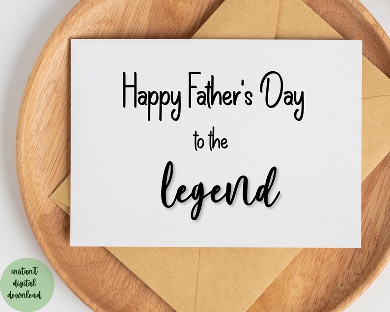 Happy Father's Day Printable Card for Fathers Day Legend Granddad Card ...