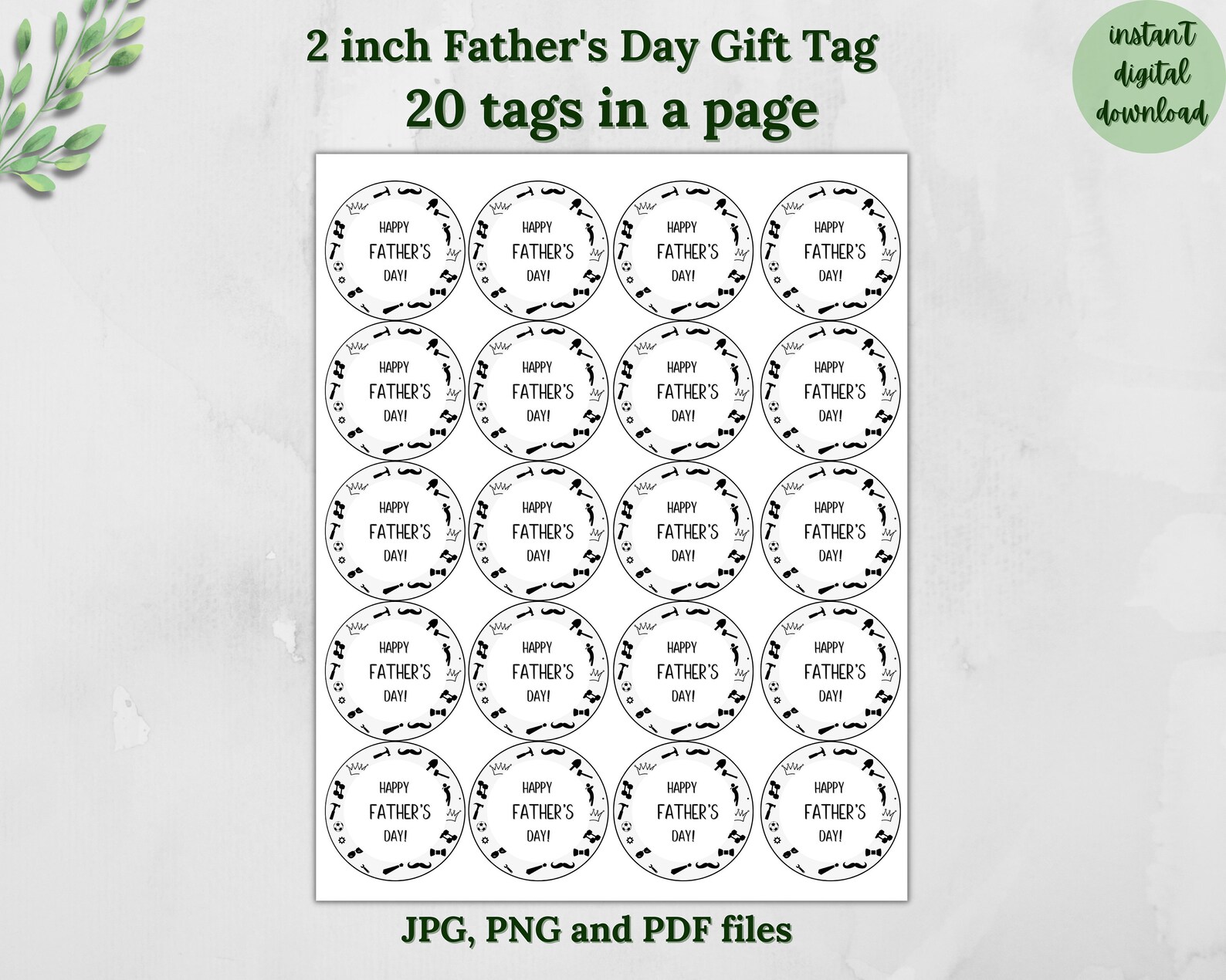 Father's Day Gift Tag Printable Circle Hang Tagtags for - Etsy