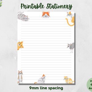 Printable Cat Stationery Kitty Designs Printable Cat Border Writing ...