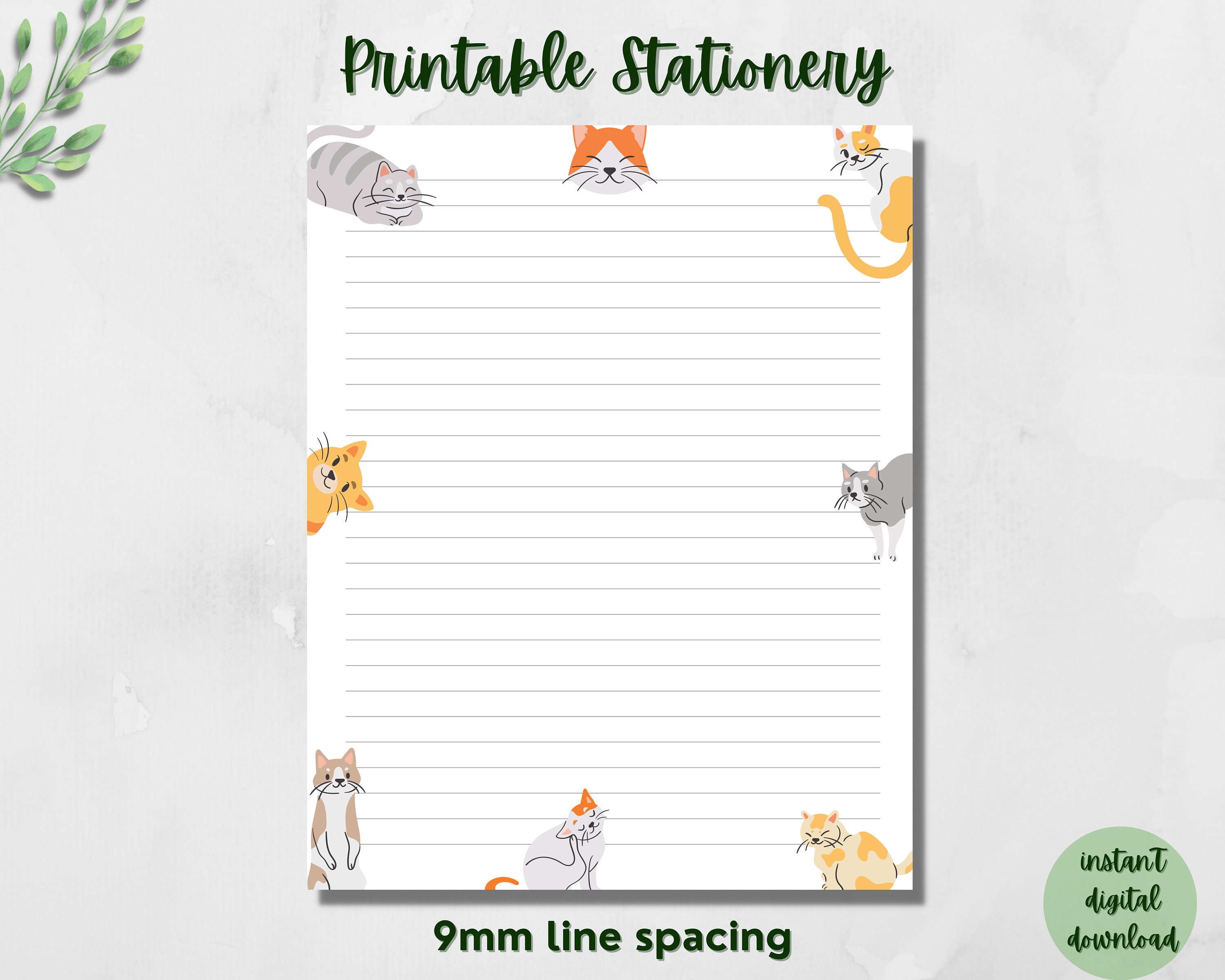 Printable Cat Stationery Kitty Designs Printable Cat Border Writing ...