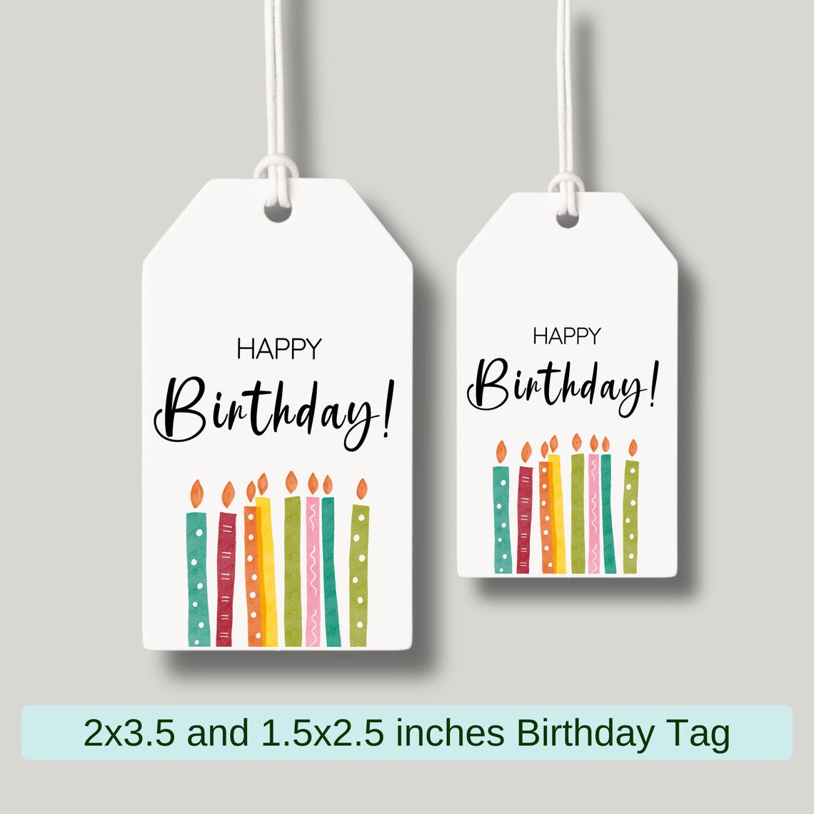 Birthday Gift Tag Printable Tag for Birthday Hang Tag 1.5x2.5 Inches ...