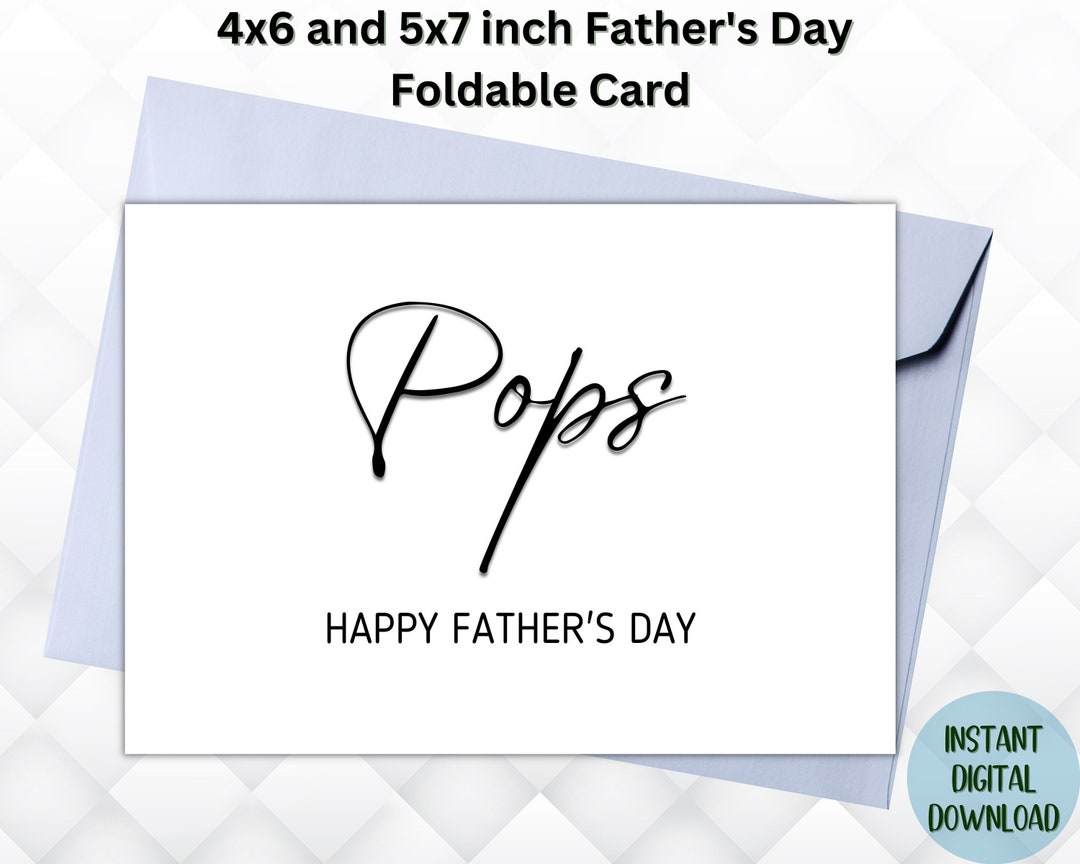 Father's Day Pops Printable Card for Fathers Day Granddad Gift Happy ...