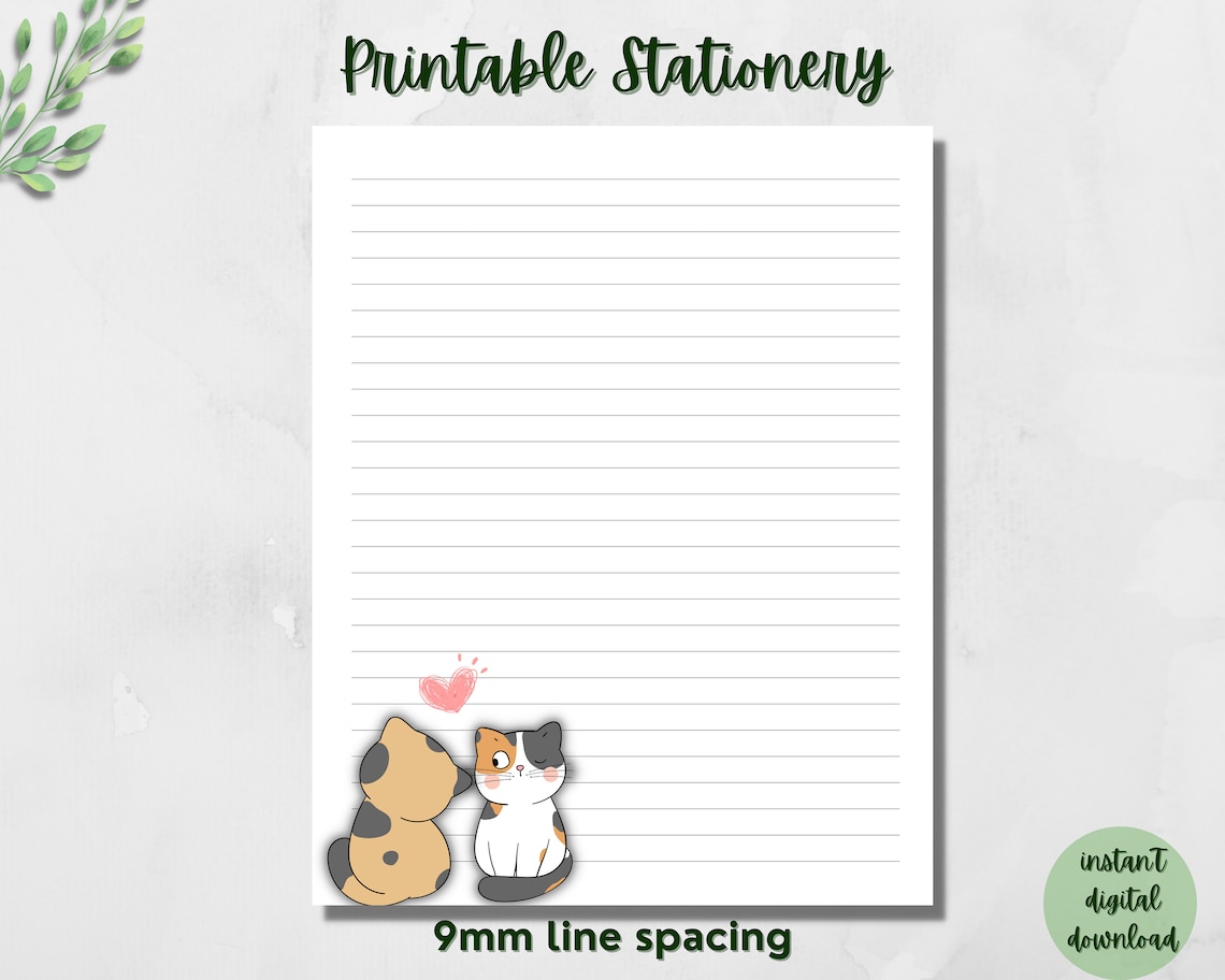 Printable Stationery Kawaii Cat Letter Writing Paper Cute Kittens Cat ...