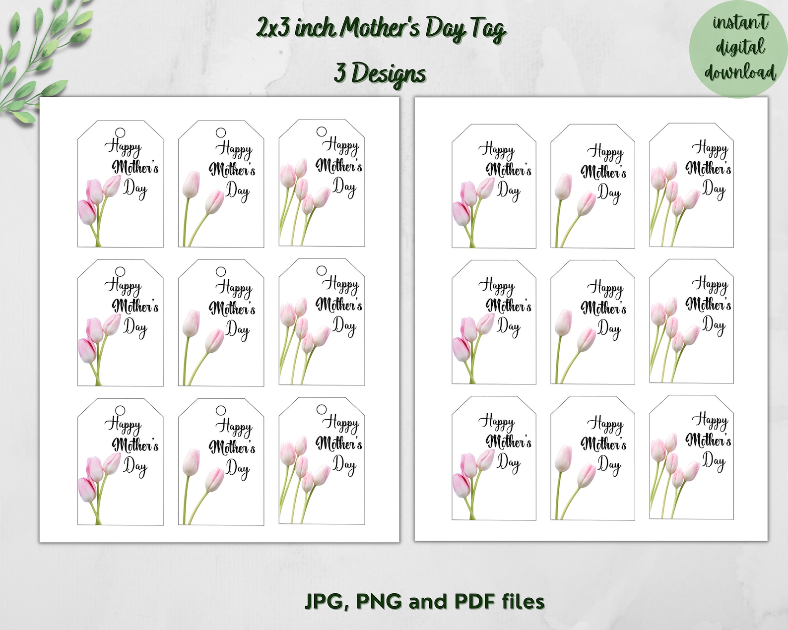 Mother's Day Gift Tags Printable Mom Tags for Mom Day 2x3 Inch 3 ...