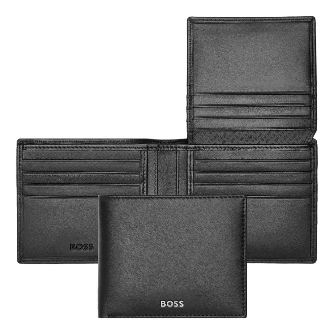 HUGO BOSS Wallet With Flap Luxury Smooth Black Leather HLY403A - Etsy