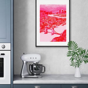 London Tower Bridge Illustration Wall Art for Home Decor, London Art ...