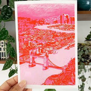London Tower Bridge Illustration Wall Art for Home Decor, London Art ...