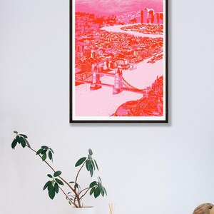 London Tower Bridge Illustration Wall Art for Home Decor, London Art ...