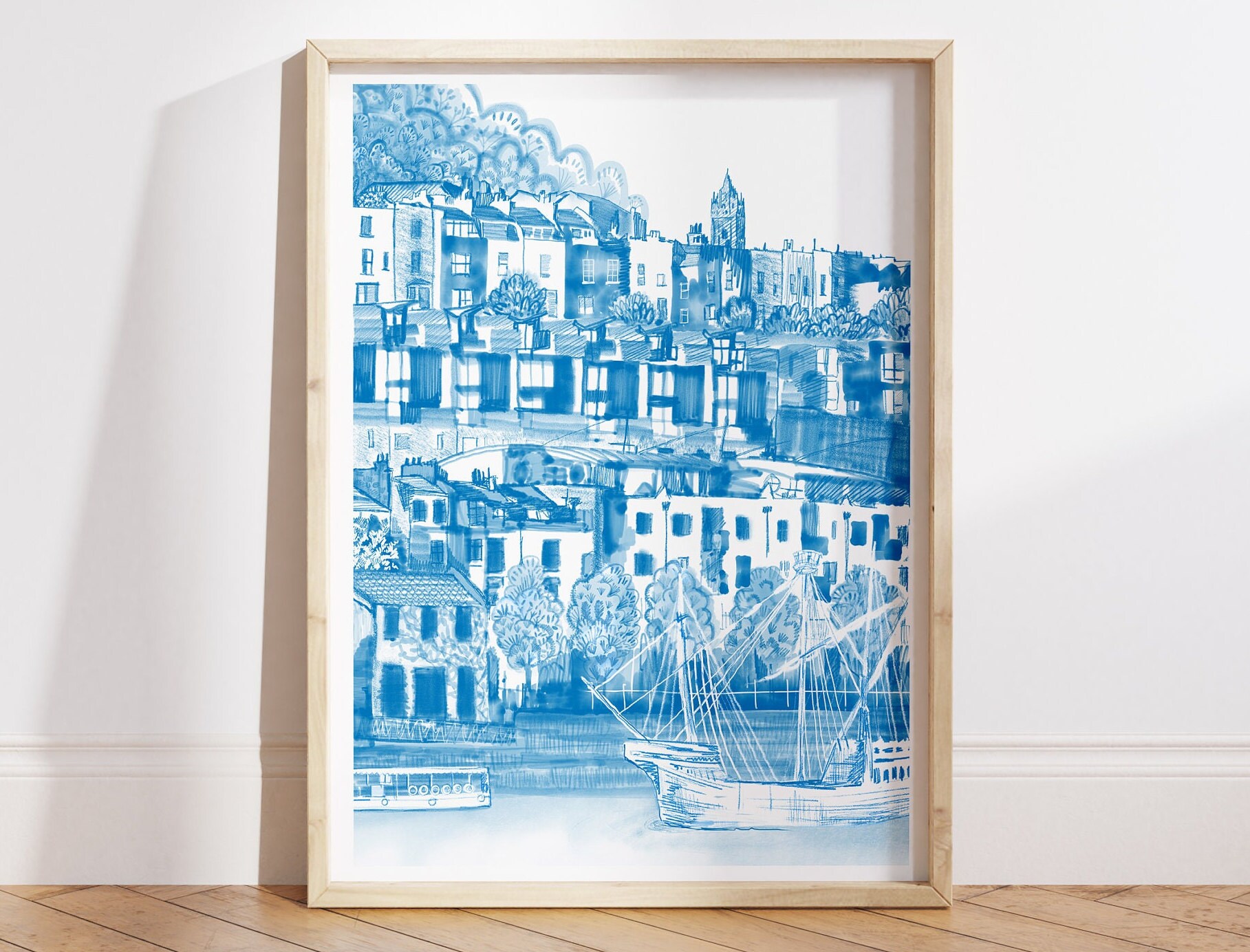 Bristol Rainbow Houses on Bristol Harbour Bristol Wall Art Gift Bristol ...