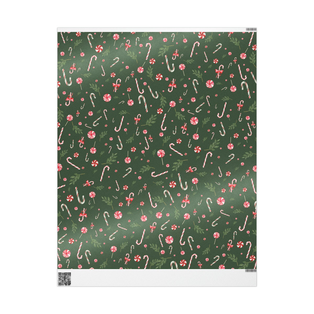Green Candy Cane Peppermint Christmas Tree Wrapping Paper - Etsy