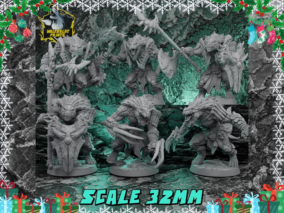 Lizardmen Miniature Dungeons and Dragons Lizardmen Mini - Etsy